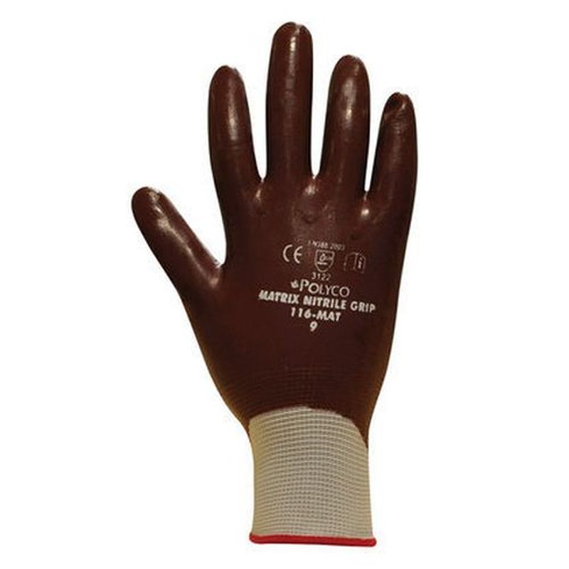 Polyco Matrix Nitrile Grip Work Gloves - Gloves.co.uk